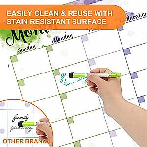 Magnetic Calendar for Fridge 17 x 12 Inches Fridge Calendar Dry Erase Magnetic Monthly Magnetic Calendar with 5 Colored Fine-Tip Markers and Eraser