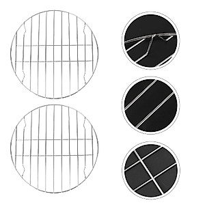 Operitacx 2pcs Stainless Steel Griddle Grilling Accessories BBQ Portable Campfire Grate Hibachi Grill Pizza Ovens for Outside Pizza Grill Practical Steak Grilling Rack Cake Lip Gloss