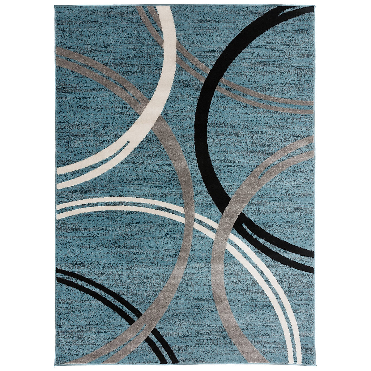 Rugshop Modern Wavy Circles Design Area Rug 3'3" x 5' Blue