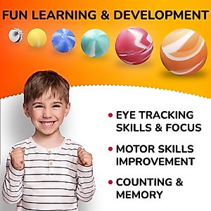 Entervending Bouncy Balls - 100 Pcs Small Bouncing Balls - 1 Inch Bounce Balls - Tri-Color Bouncing Balls for Kids - Vending Machine Toys - Bouncy Ball Vending Machine Refill in Bulk