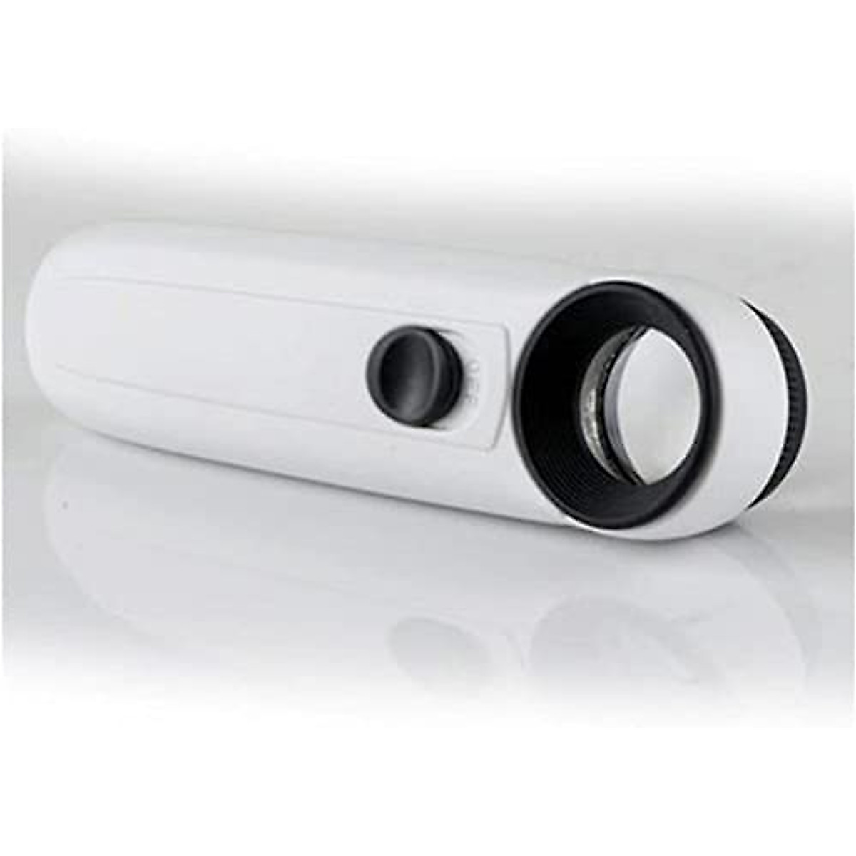 Handheld 40x High Power Hand Held Magnifier Magnifying Glass with 2-LED Light (White with Black)