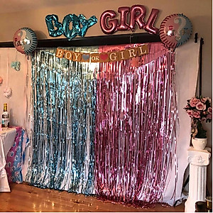 Rose Gold Tinsel Curtain Party Backdrop- Foil Fringe Curtain Streamers for Bachelorette Party Decorations Bride to Be Birthday Girls Streamers Party Decor 4 Packs(2M-78IN) (Rose Gold)