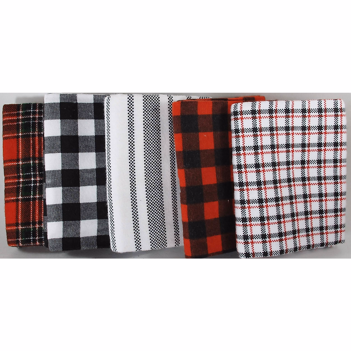5 Fat Quarters - Plaid, Stripe, Buffalo Plaid Flannel - 100% Cotton Fabric ~ Quilt Fabric ~ Crafts ~ Sewing