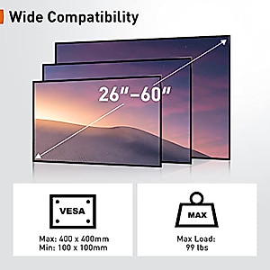 Perlegear Corner TV Wall Mount for Most 26-60 inch TVs up to 99 lbs, Full Motion Corner TV Mount with Dual Articulating Arms, Corner TV Bracket with Swivel Tilt Extension, Max VESA 400x400mm, PGCMF4