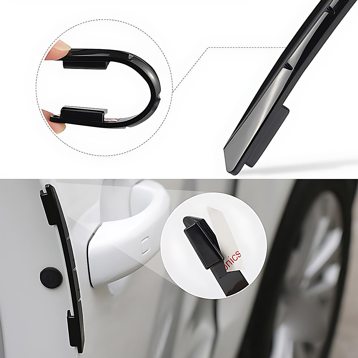 BELOMI 4Pcs PVC Car Door Edge Guards, 4.3"&3.1" Anti Scratch Collision Protector, Self Adhesive Car Side Door Edge Trim Decals, Auto Accessories Side Edge Protection for Most Cars (Transparent)