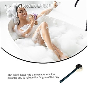 Beavorty Bath Ball Bath Brush Bath Cleaner Brush Bath Scrubber Bath Loofah Body Exfoliating Brush Back Scrubber for Shower Bath Body Brush Bathroom Brush Two-in-one Scrub Bath Tool Back Pad