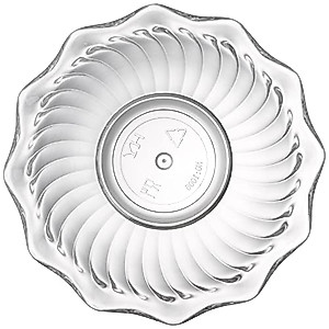 Elsjoy Set of 12 Plastic Dessert Bowls, 7 Oz Clear Small Plastic Bowls Mini Snack Bowl, 4.7 Inch Stackable Serving Bowls for Ice Cream, Candy, Nut, Fruits, Flower Shape