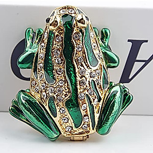 SEVENBEES 24K Golden Frog Jewelry Trinket Box Gift for Home Decor