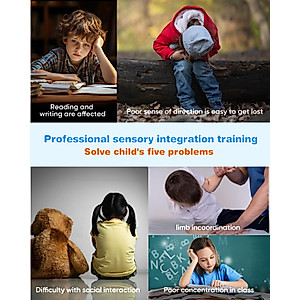 FAHKNS Spin Chair for Kids, Sensory Swivel Chair, Swivel Chair for Autism Kids Training Concentration, Outdoor and Indoor Non Slip Metal Base Sensory Chair Relieving Toddlers Sickness Symptoms