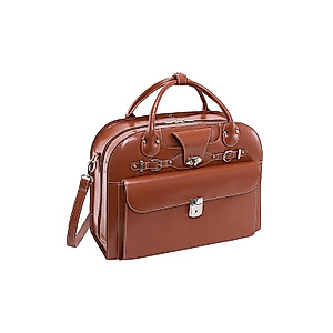 McKleinUSA Roseville W Series Leather Check-Point Friendly Briefcase, Brown (96644)