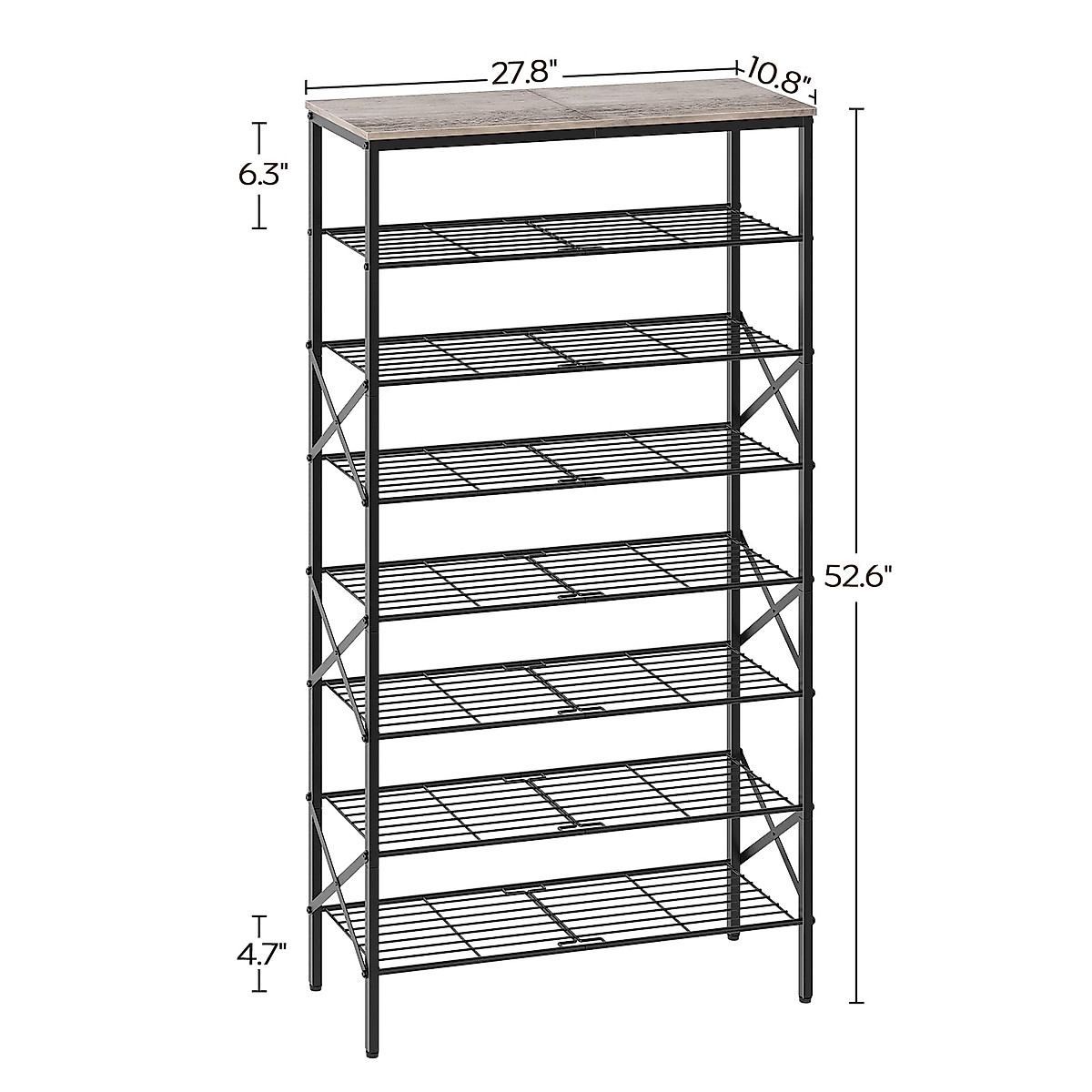 YATINEY 8 Tier Shoe Rack, Shoe Storage Organizer, Large Capacity Shoe Shelf Holds 32 Pairs of Shoes, Durable and Stable, for Entryway, Hallway, Closet, Dorm Room, Greige and Black SS08BG
