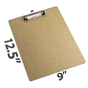 Officemate Recycled Wood Clipboards, Low Profile Clip, 6 Pack Clipboards, Letter Size (9 x 12.5 Inches), Brown (83806)