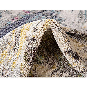 Unique Loom Chromatic Collection Modern Rustic & Vibrant Abstract Area Rug for Any Home Décor, 5 x 8 ft, Beige/Gray