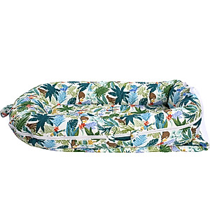 Newborn Lounger Cover for DockATot Deluxe | 100% Cotton Baby Lounger Extra Cover | Hypoallergenic Infant Baby Nest Replacement Cover for DockATot Docks Deluxe+ Pineapple and Palm(Cover Only)