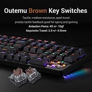 Redragon S117 Gaming Keyboard Mouse Combo Mechanical RGB Rainbow Backlit Keyboard Brown Switches RGB Gaming Mouse for Windows PC Gamers (104 keys)