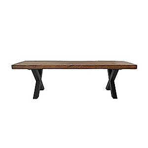 Christopher Knight Home Islamorada Outdoor Lightweight Concrete Dining Bench, Brown Walnut / Black
