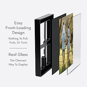 MANTELLO ESSENTIALS 8x10 Picture Frame, 8x10 Frame - Set of 6 - Black Frames 8x10, Picture Frames for Wall and Tabletop