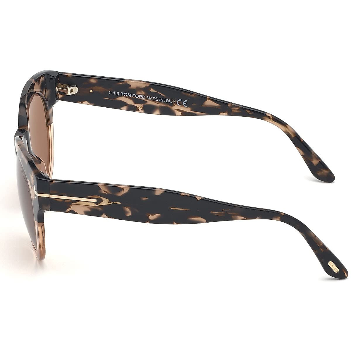 Tom Ford Lou TF 741 55E Havana Plastic Cat-Eye Sunglasses Red Lens