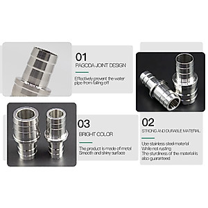 Aquarium Hose Adapter, Stainless Steel Fish Tank Water Pipe Adapter Converter Aquarium Tubing Pipe Connector Hose Joint Fittings(12mm to 16mm)