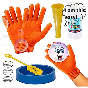 Touchable Bouncing Bubble Kit for Kids – Unpoppable Bubbles Solution Toy for Indoor & Outdoor Play – Unique Miracle Big Bubble Maker Game Makes a Great Gift for Boys & Girls