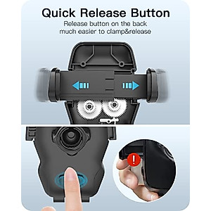 Windshield Car Phone Holder Mount Dashboard/Suction Cup/Window, 13" Phone Holder for Car Dashboard with Super Sticky Gel Pad, Truck Cell Phone Holder for Car, Compatible with Thick Case & Large Phone