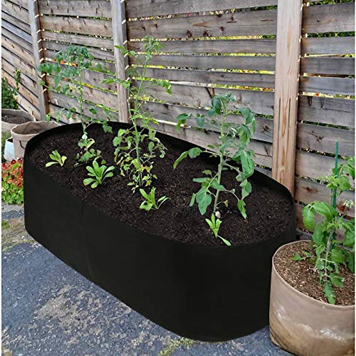 Pannow Fabric Raised Planting Bed, Garden Grow Bags Herb Flower Vegetable Plants Bed Rectangle Planter for Plants Flowers and Vegetables (2ft x 4ft)