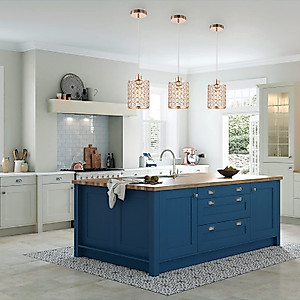 Cuaulans Gold Crystal Pendant Light, 3 Pack Kitchen Island Lighting, Modern Adjustable Bar Lights Hanging Fixture for Kitchen Dining Room Bedroom Bar