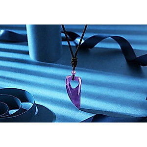 MAIBAOTA Necklaces for Men Adjustable Black Rope Necklace Amethyst Crystal Stone Pendant Necklace Men's Jewelry