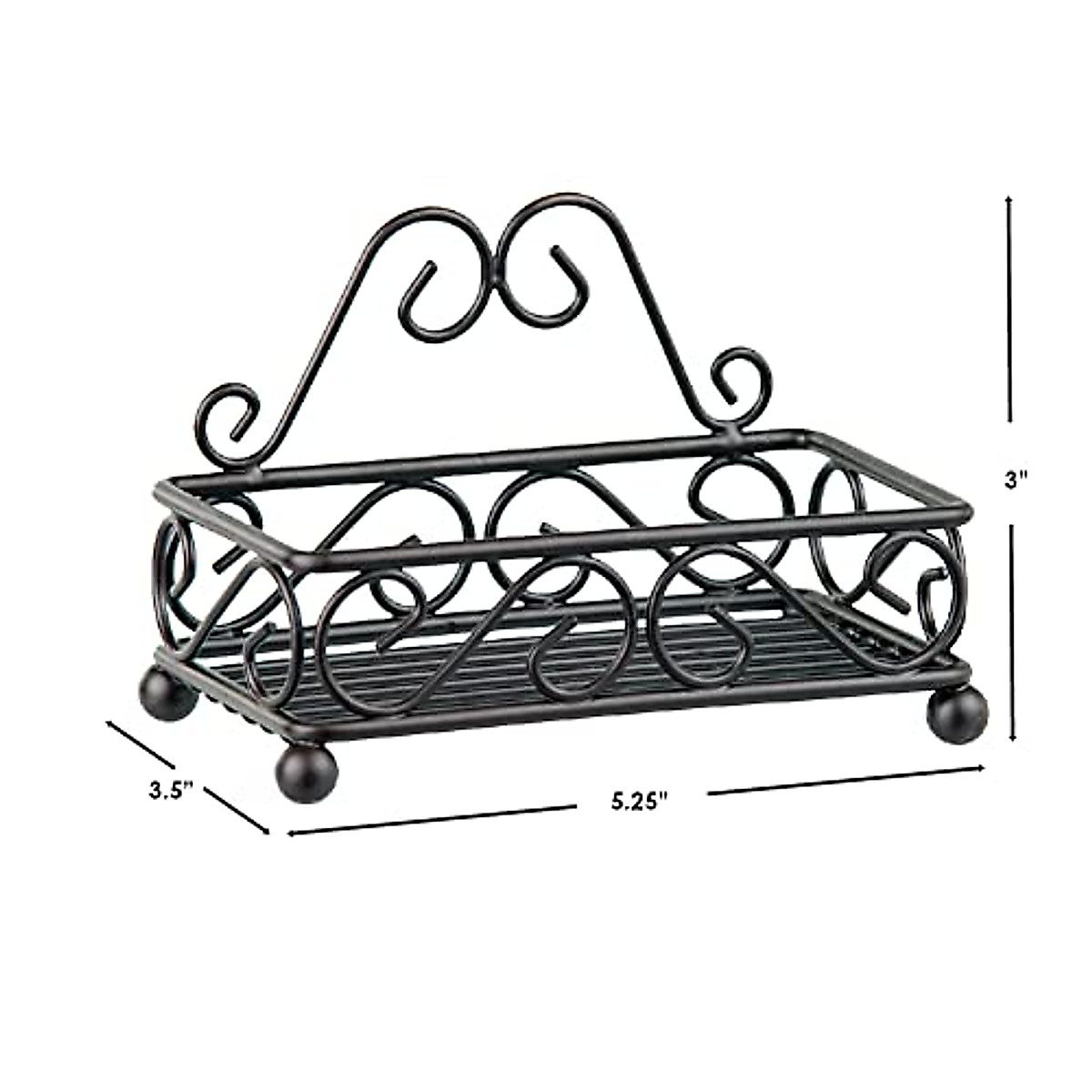 Home Basics Sponge Holder for Sink (Bronze) Scroll Design Kitchen Sponge Holder | with Open Structure and Raised Feet