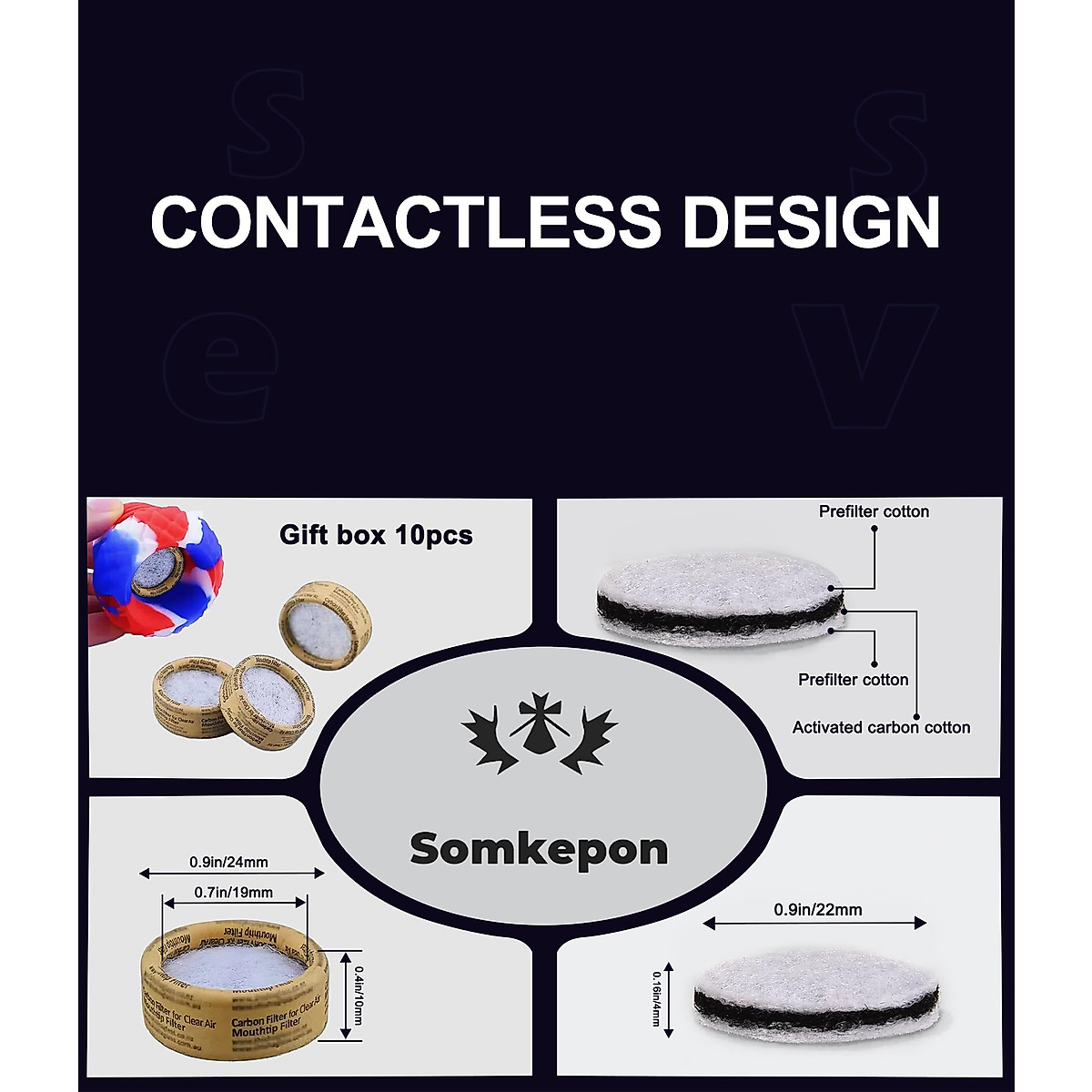 Replaceable Activated Carbon Filter for Universal Silicone Mouth Funnel(5pcs)