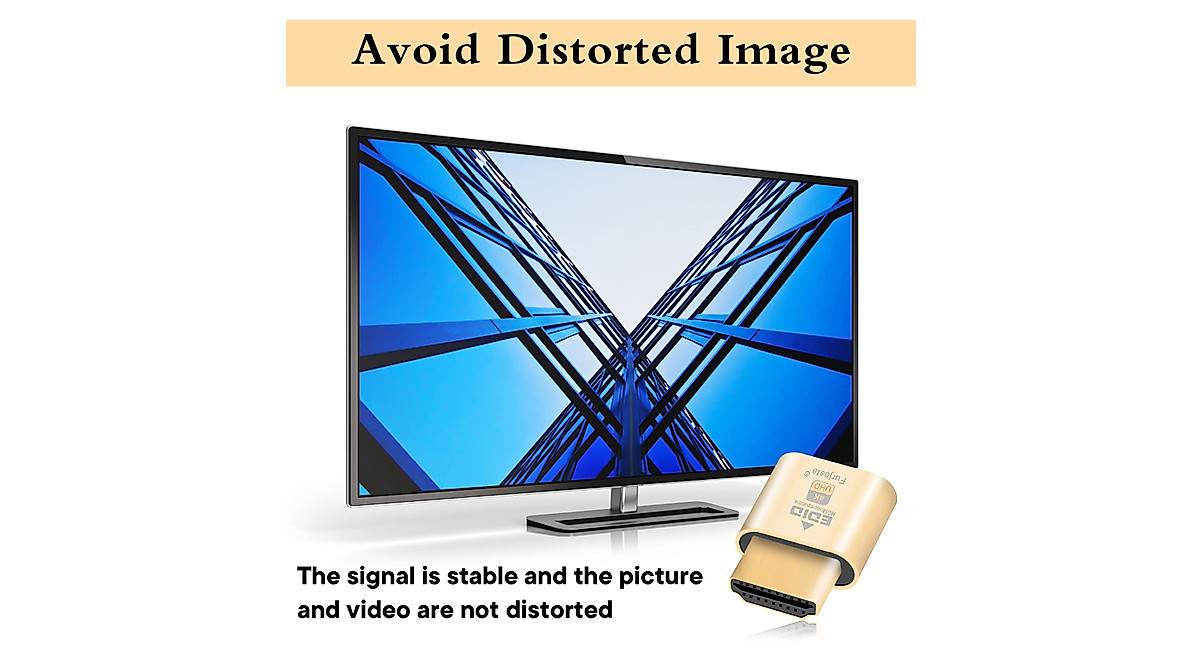 Furjosta HDMI Dummy Plug fit-Headless Display Emulator DDC EDID Fit ...