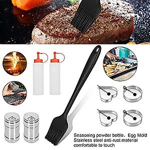 Griddle Accessories Kit, 20PCS Flat Top Grill Accessories Set for Blackstone and Camp Chef, Grill Spatula Set with Basting Cover, Griddle Cleaning Kit for Outdoor BBQ, Teppanyaki and Camping