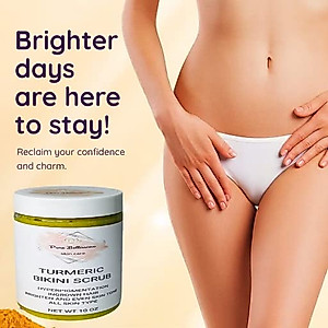 Purebellissimo Brightening Bikini Scrub For Body Care, Intimate Exfoliating Body Scrub For Dark Spots, Ingrown Hair Treatment For Bikini Area Bump Eraser, Bikini Area Exfoliator for Women