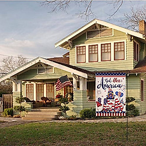 American Garden Flag 12x18 Inch Double Sided 4th of July Day Independence Day USA Mini Garden Yard Flags for Holiday Outdoor Decorations