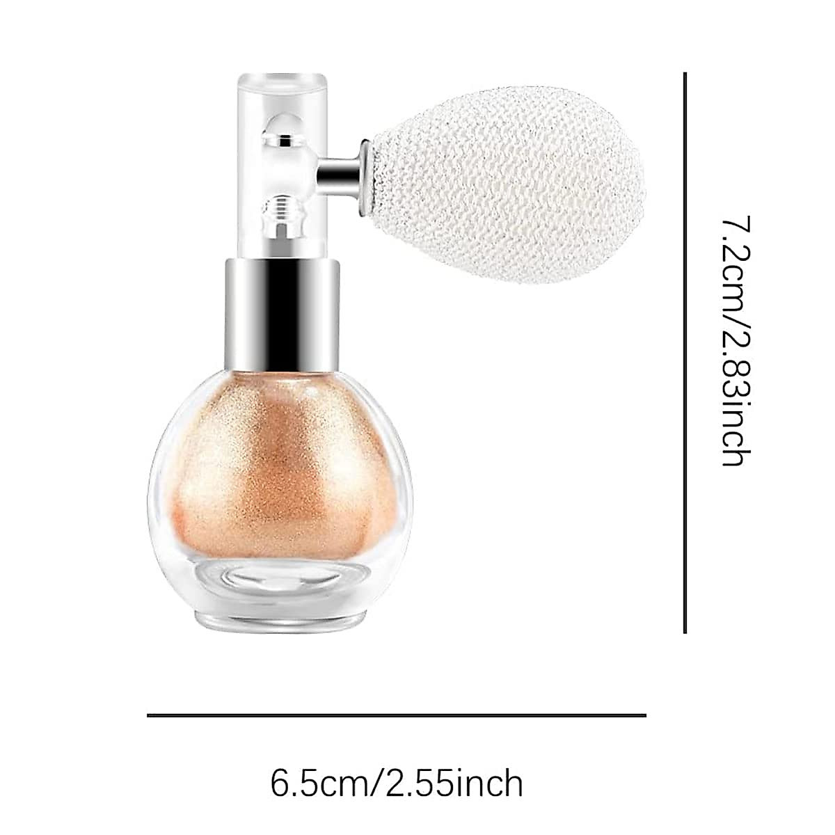 Shimmering Spray Powder Sparkle Powder,Sparkle Body & Face Glitter Spray Hair Gloss Highlighter Powder Makeup,Glitter Spray for Hair and Body Cosmetic (Bronze)