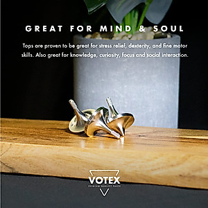 Votex - Made in USA - Timeless Spin CNC Stainless Steel Metal Spinning Top