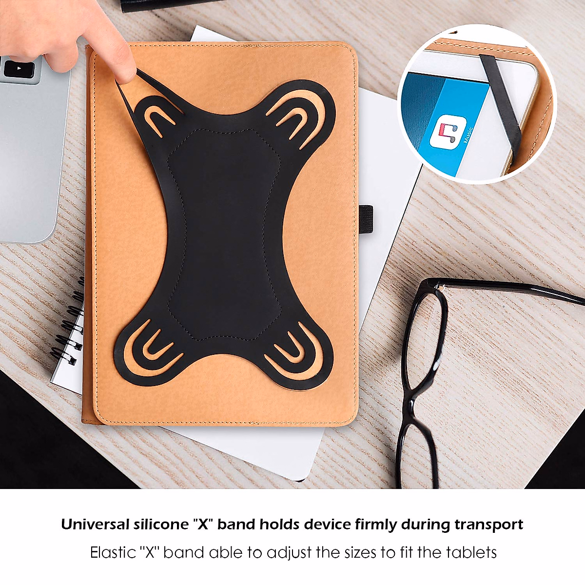 ProCase 9"-10.1" Inch Universal Tablet Case, Protective Cover Stand Folio Case for 9 10 10.1 Inch Android Touchscreen Tablet, with 360 Degree Rotatable Kickstand and Multiple Viewing Angles -Black