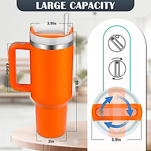 BELYQLY 40oz - Stainless Steel Vacuum Insulated Tumbler with Lid and Straw for Water, Smoothie and More, Iced Tea or Coffee (Tiger Lily)