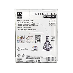 Zebra Pen Mildliner Double Ended Highlighter Set, Chisel and Bullet Point Tips, Assorted Neutral and Gentle Ink Colors, 10-Pack (78701)