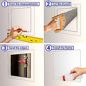 Access Panel for Drywall - 12 x 12 inch - Wall Hole Cover - Access Door - Plumbing Access Panel for Drywall - Heavy Durable Plastic White (12 x 12)