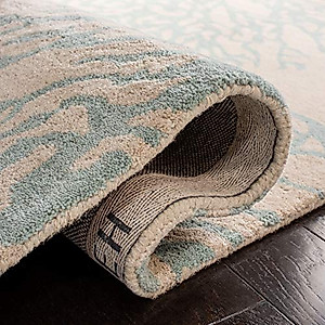 SAFAVIEH Bella Collection 2' x 3' Beige/Blue BEL115C Handmade Premium Wool Accent Rug