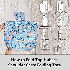 yanyan Foldable Reusable Grocery Shopping Tote Bags, 8 Pack Eco-friendly Large Recycle Shopping Bags Folding to fits in Pocket-Machine Washable