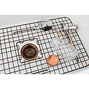 SinkSense Wren 27" x 15" Kitchen Sink Bottom Grid, Antique Brown