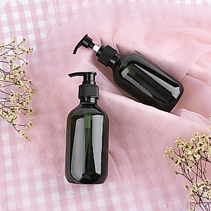 Pump Bottle Dispenser, Yebeauty 10oz/300ml Empty Plastic Shower Refillable Dispenser Soap Shampoo Pump Dispenser Containers with Pump Multipurpose for Cosmetic Kitchen Bathroom, 2-Pack Green