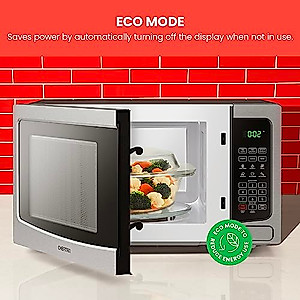 Chefman Countertop Microwave Oven 1.1 Cu. Ft. Digital Stainless Steel Microwave 1000 Watts with 6 Auto Menus, 10 Power Levels, Eco Mode, Memory, Mute Function, Child Safety Lock, Easy Clean