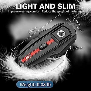 XGP Motorcycle Bluetooth Headset V5.2 with Music Sharing, 2-Way Motorcycle Helmet Bluetooth with IP67 Waterproof, Motorcycle Communication Systems with Hi-FI Speakers for ATV/Snowmobile/Ski,1 Pack