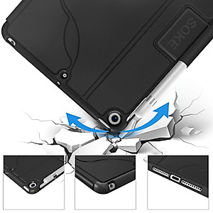 Soke Case - for iPad Air 3 10.5 Inch 2019 3rd Generation,[Luxury Series] Extra Protective But Slim Cover with Pencil Holder and Strong Magnetic, 5 Convenient Stand Angles, Auto Sleep/Wake - Black