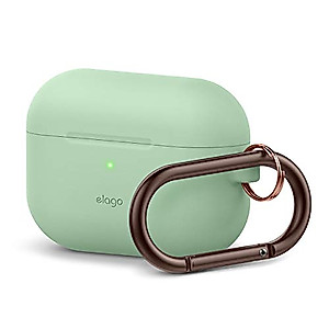 elago Original Case Compatible with Apple AirPods Pro Case - Protective Silicone Cover with Keychain, Precise Cutout, Supports Wireless Charging (Pastel Green)