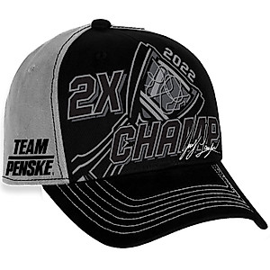 Joey Logano Team Penske Two-Time 2022 NASCAR Cup Series Champion Trophy Adjustable Hat Black