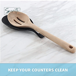Round Silicone Spoon Rests - Set of 2 Black